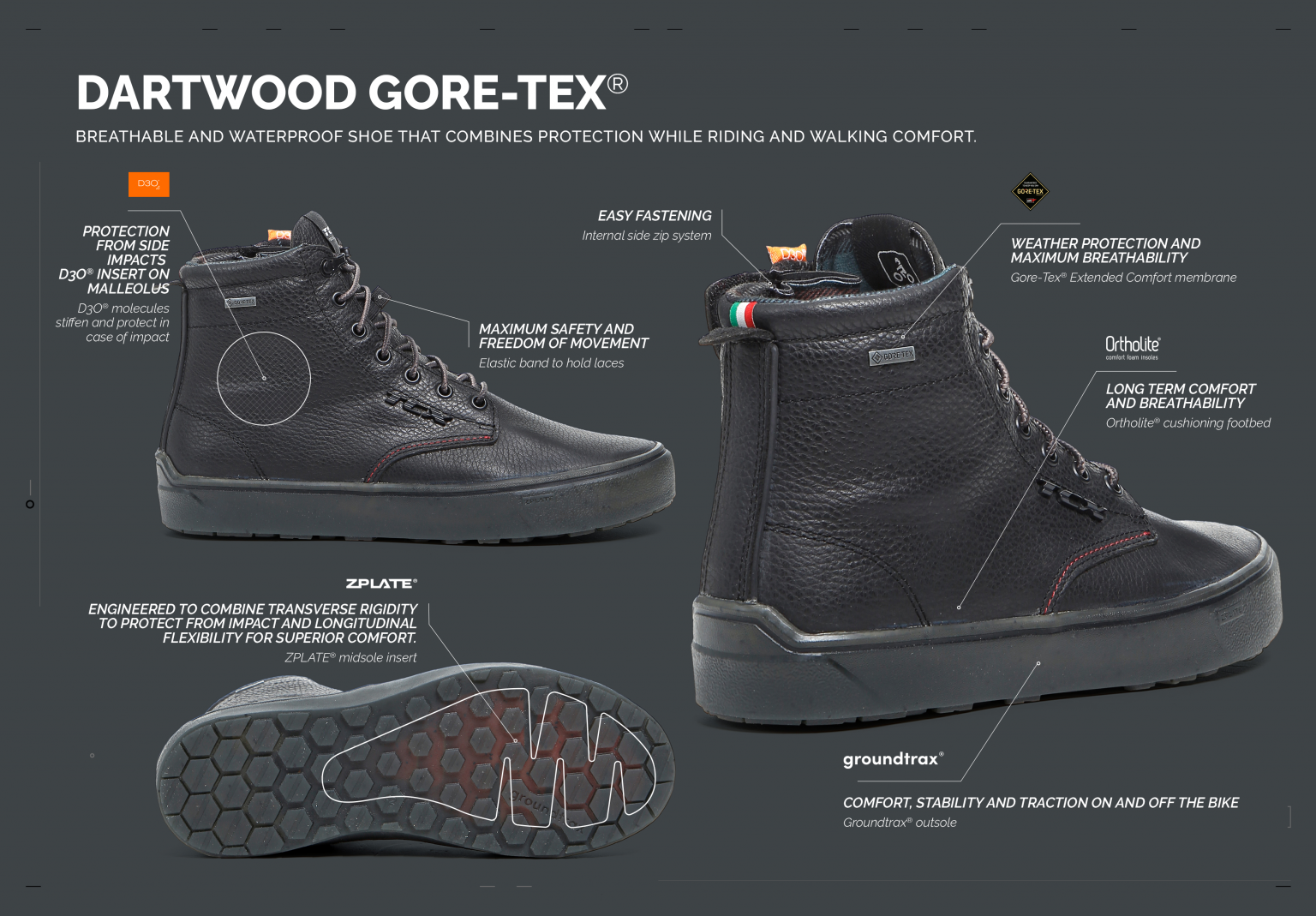 GIÀY BẢO HỘ MOTOR TCX DARTWOOD WP - BLACK - TCX Việt Nam