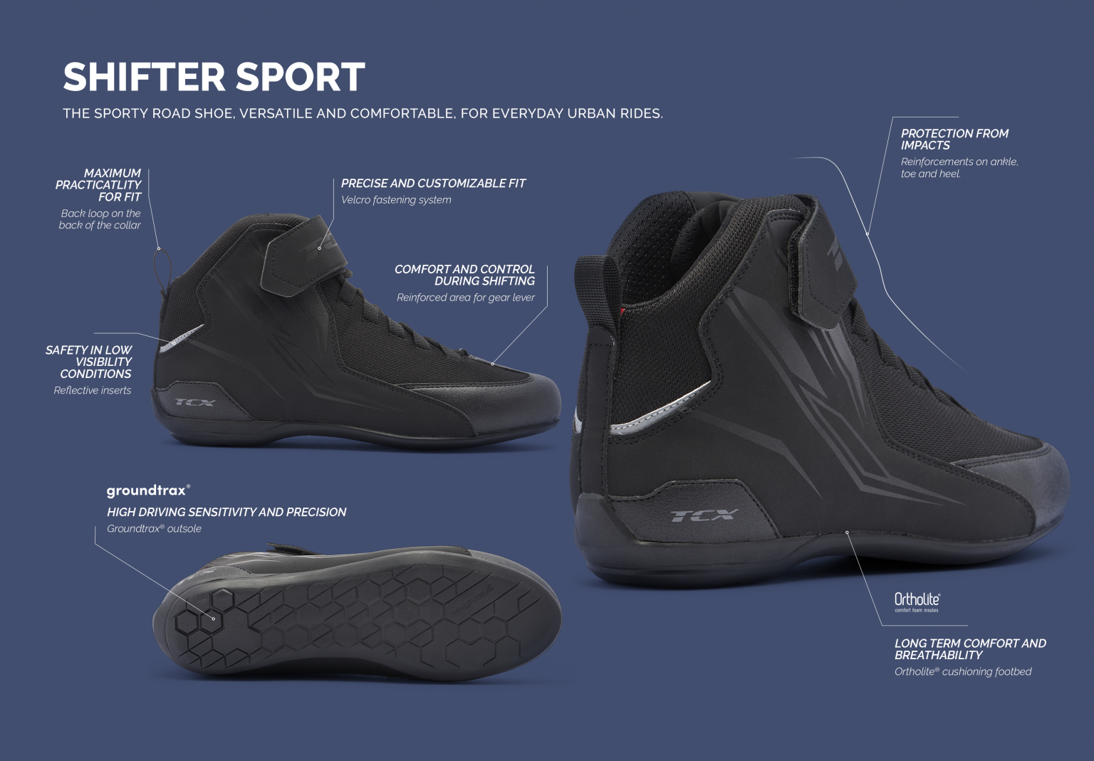 GIÀY BẢO HỘ MOTOR TCX SHIFTER SPORT - BLACK - TCX Việt Nam